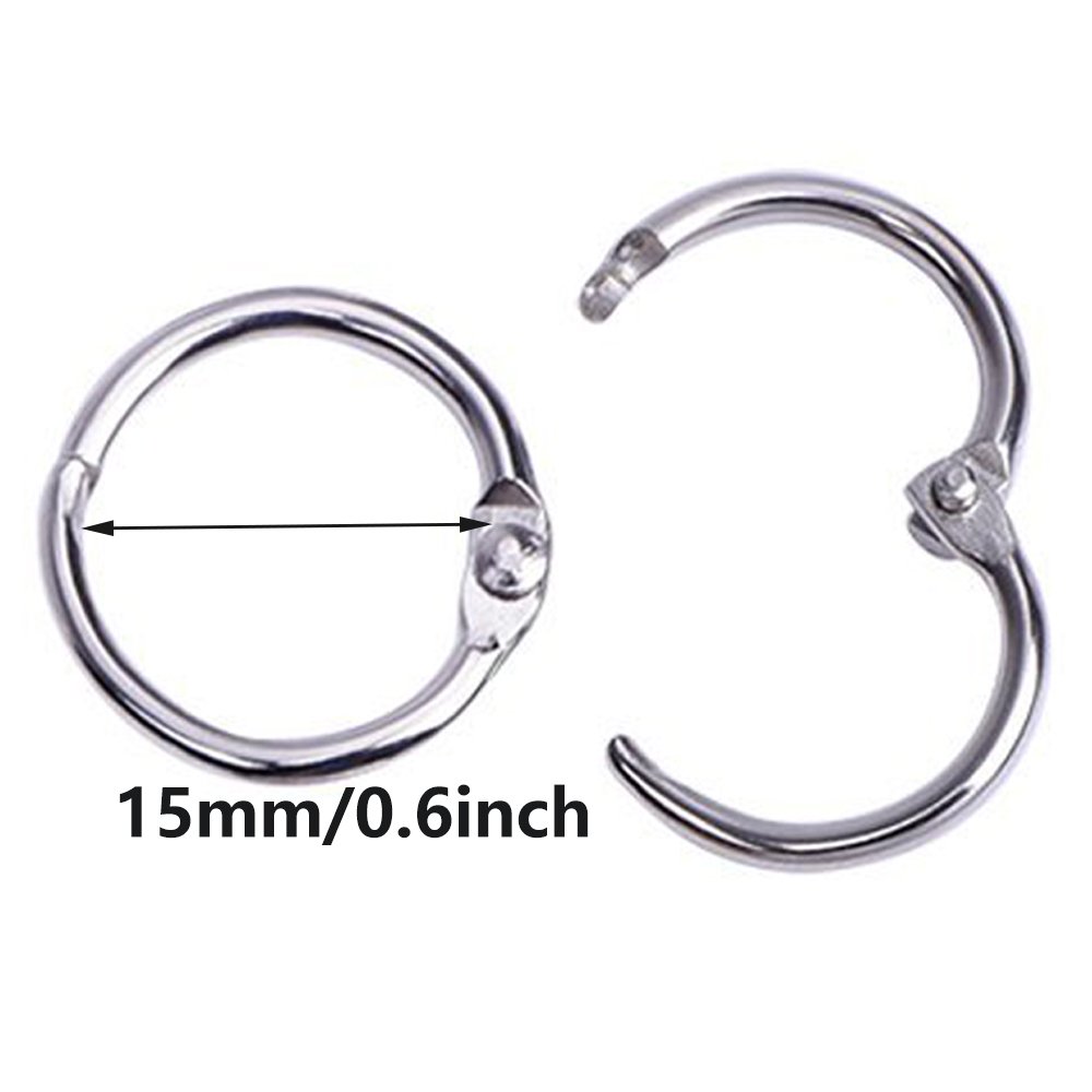 Snapklik.com : Mini Book Rings - 0.6 Inch/15mm Loose Leaf Rings For ...