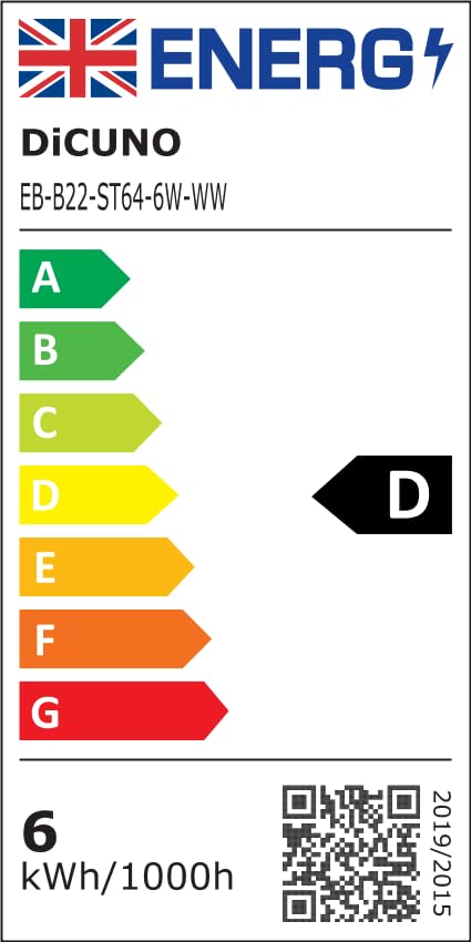 AidSci Vintage Edison Light Bulb LED, B22 Bayonet Cap ST64 Amber Glass ...
