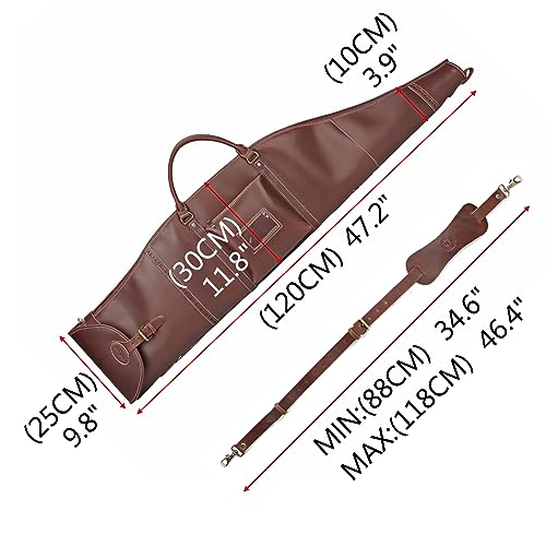 Tourbn Genuine Leather Rifle Bag 46 inch Soft Padded Gun Slip with ...