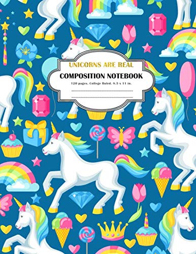 Amazon.com: Composition Notebook Unicorns are Real: College Ruled and ...