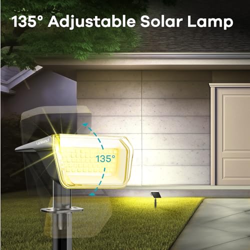 Linkind Solar Spotlights Outdoor, 10 Lighting Modes Color Changing ...