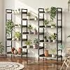 Amazon.com: Rolanstar Bookshelf 4 Tiers with 4 Hooks, Triple Bookcase ...