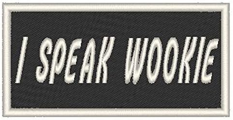 Amazon.com: I Speak Wookie Iron-on Patch Emblem White Border
