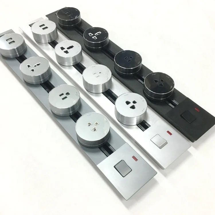 Audiovan Universal Multi Smart Office Desk Power Track Electric Socket ...