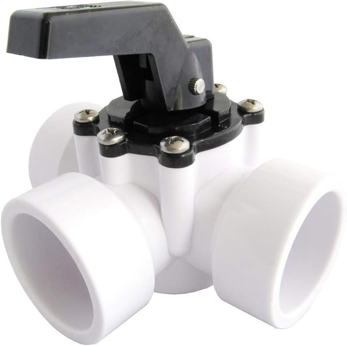 Amazon.com: Fibropool Swimming Pool Diverter Valve - 1 1/2 Inch - 3 Way ...