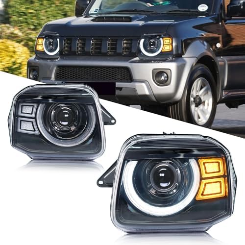 Amazon | スズキジムニー ヘッドライト JB23 全LEDヘッドランプ 左右2個セット 外装パーツ アクセサリー 専用カスタムパーツ 1998年-2017年 | ヘッドライト本体 ...