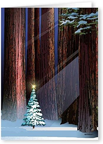 Amazon.com: Stonehouse Collection |Christmas Tree in the Forest Holiday ...