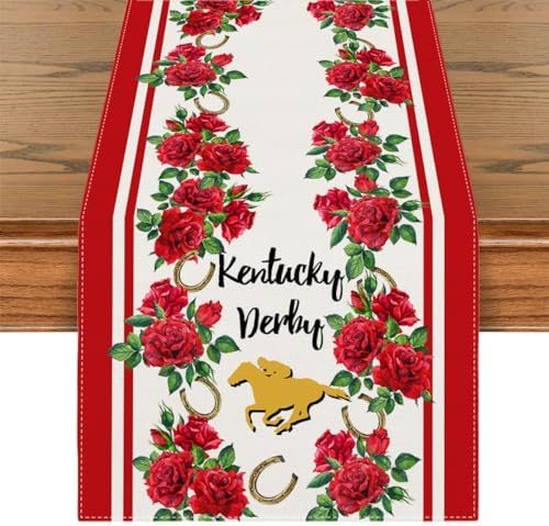 Amazon.com: Kentucky Decorations Kentucky Table Runner Horse Racing ...