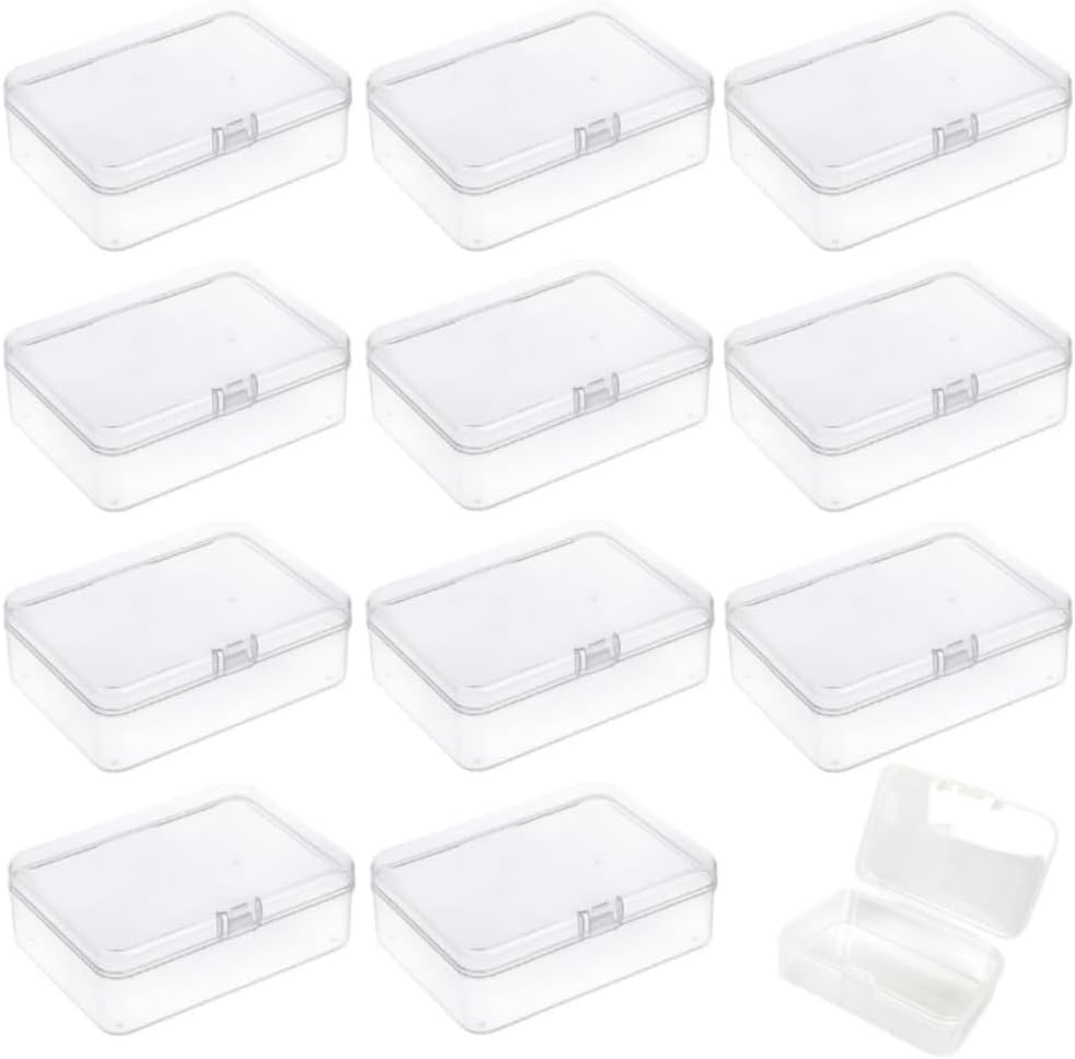 12 Pack Clear PP Organizer Storage Containers,Rectangular Mini Clear ...