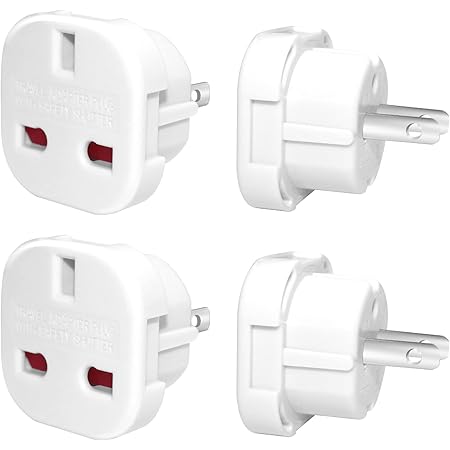 TechMax Pack of 5 UK to US Plug Adaptor Type G to Type A and B UK to USA, Canada, Japan ...