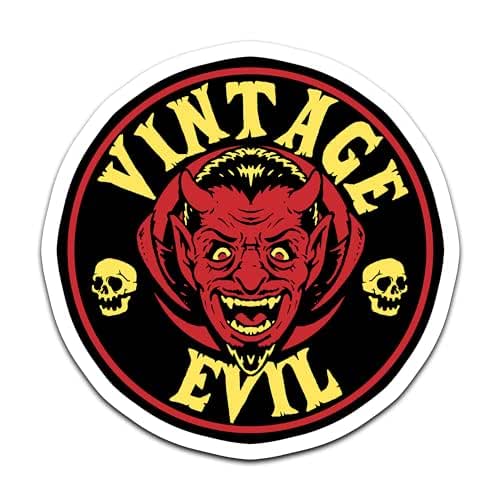 Amazon.com: 4" Vintage Evil Devil Sticker Retro Demon and Skulls Horror ...