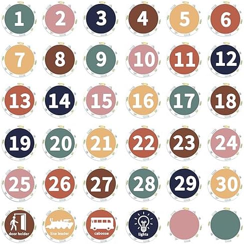 Amazon.com: VESMATITY 36PCS Stationery Numbers Stickers Colorful Dots ...