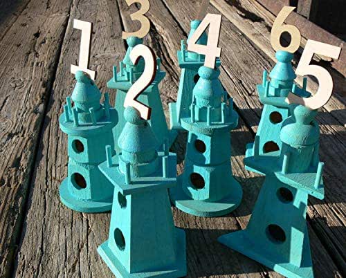 Amazon.com: SALE - Lighthouse Table Numbers, Set of 7, Turquoise, Aqua ...