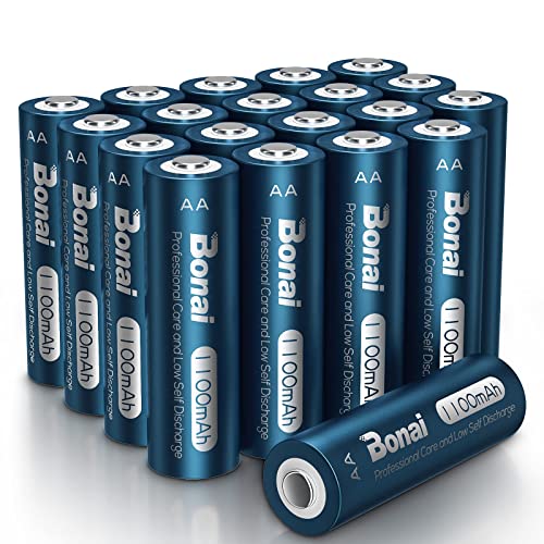 BONAI AA Rechargeable Batteries, High Capacity 1100mAh NiMH Battery for ...