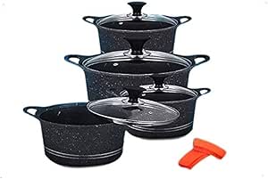Amazon.com: Sonex Die Cast Marble Coated Cookware Set, Eden King Set ...