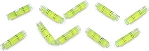 Hotwin 10 Pcs Cylindrical Plastic Bubble Spirit Level Vials, 8 * 35mm ...