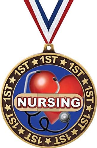 Amazon.com : Nurse 1st Place Perimeter Medal Gold, 2.75" Nurses Prizes ...
