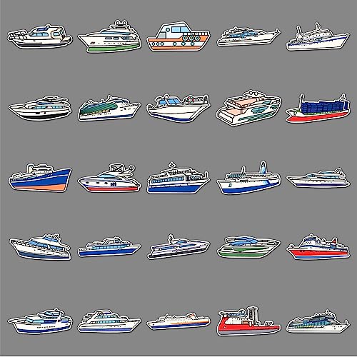 Boat Stickers 50 Pcs Cute Cartoon Cruise Ship Stickers for Skateboard ...