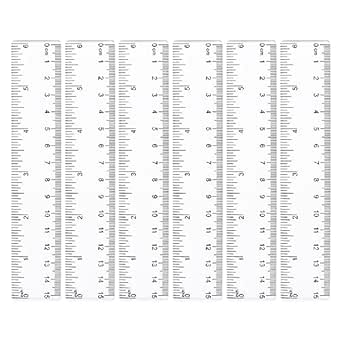 Redamancy 6 Pcs 15cm Clear Plastic Rulers - 6 Inch, Shatterproof ...