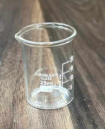 DT Science House Borosilicate Glass Beaker, with Graduation marks and spout, 25 ml pack of 1 ...