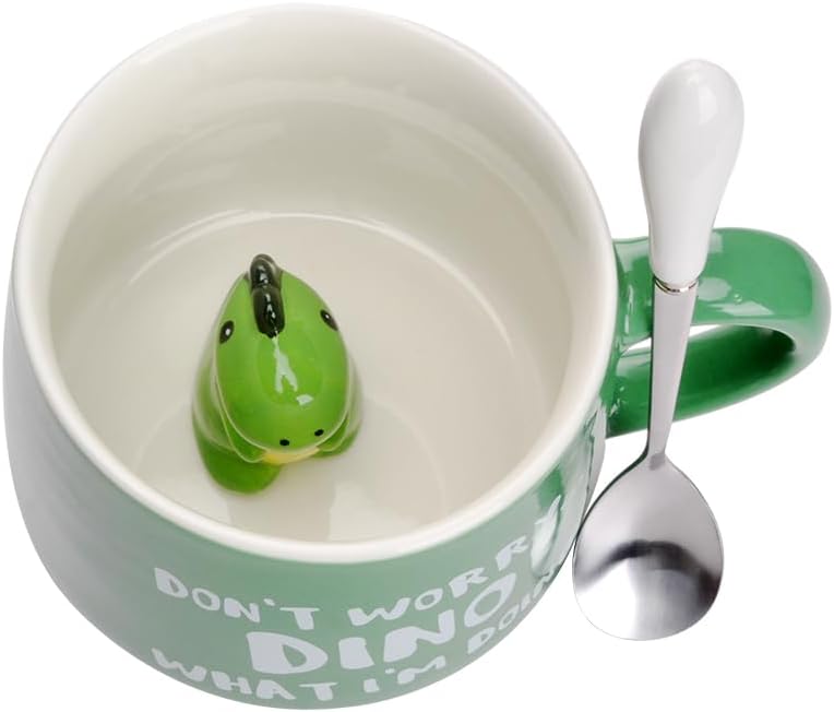 Amazon.com: Arawat Cute Dinosaur Coffe Mug with Dino Inside Dinosaur ...