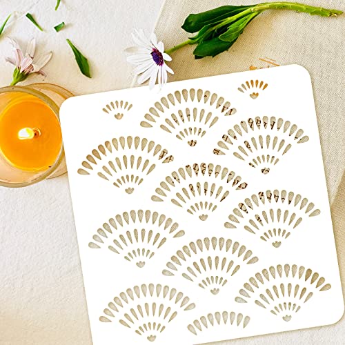 FINGERINSPIRE Fan Stencil 30x30cm Wall Painting Stencil Plastic Fan ...