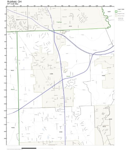 ZIP Code Wall Map of Richfield, OH ZIP Code Map Not Laminated: Amazon ...