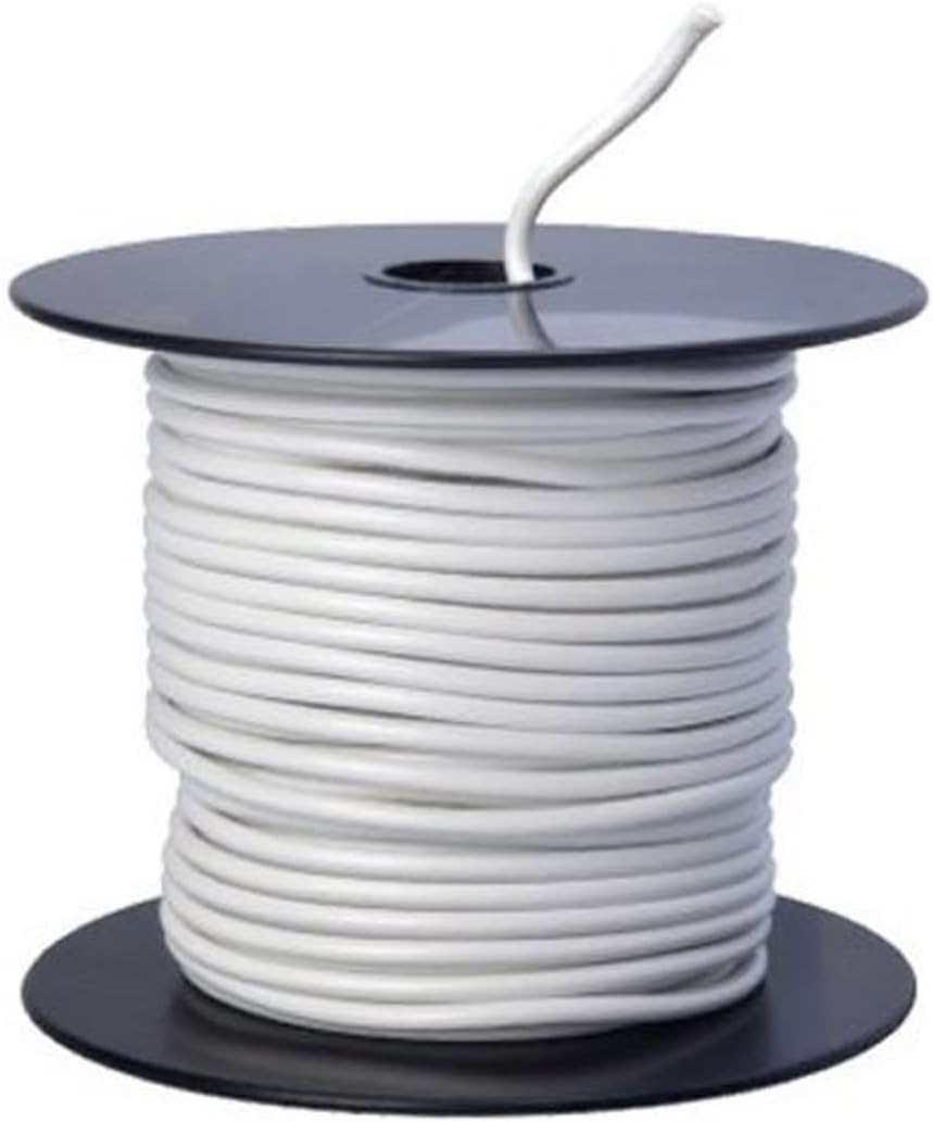 Southwire 55669023 Primary Wire; 14-Gauge Bulk Spool; 100-Feet; White ...
