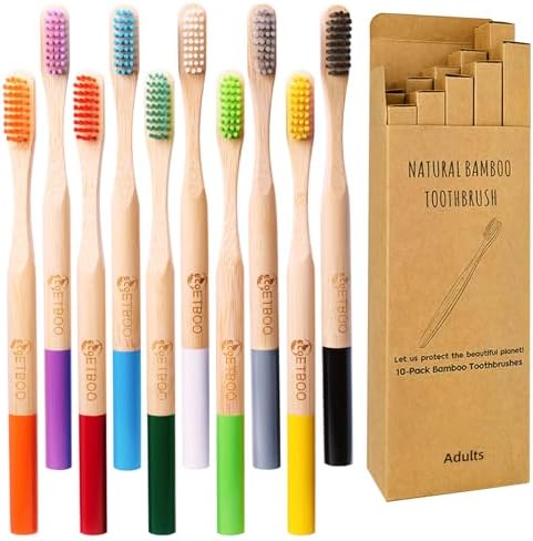 Amazon.com : VIVAGO Bamboo Toothbrushes Medium Bristles 10 Pack - BPA ...