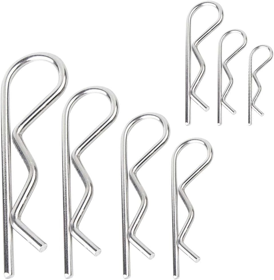 35Pcs R Clips Split Pins,7 Size Zinc Plated Cotter Pins Assortment Kit ...