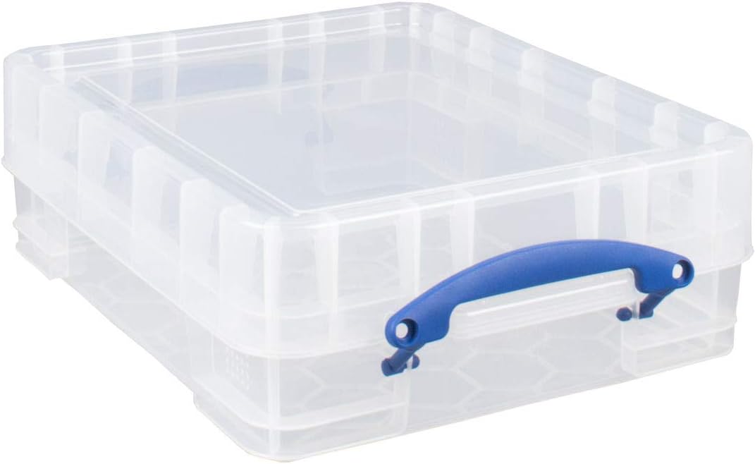 3 x Really Useful Box, 33.5 litres, nestable box with lid, 380 mm x 460 ...