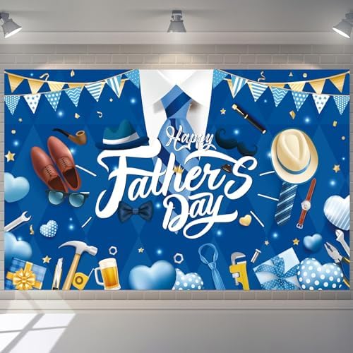 Amazon.com : Wxiben Fathers Day Backdrop Decorations - Happy Fathers ...