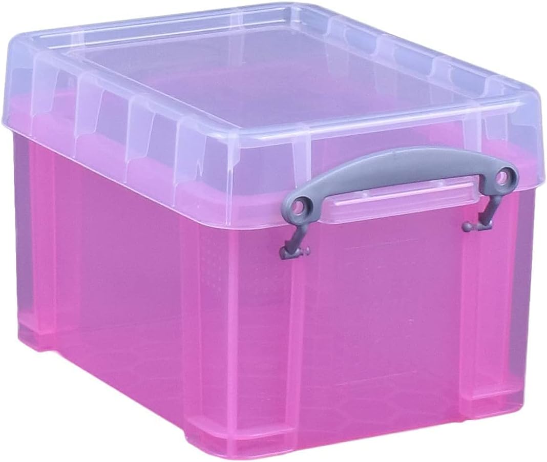 Really Useful Plastic Storage Box 3 Litre Transparent Pink : Amazon.co ...