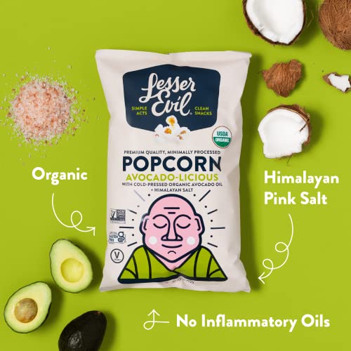 LesserEvil Avocado-licious Organic Popcorn, Amazon Exclusive, Premium ...