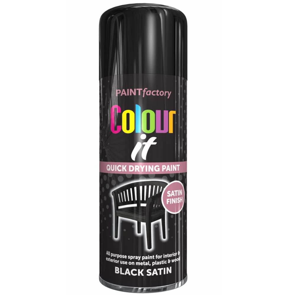 AHS Black Satin Spray Paint 400ML - Multipurpose Hard Wearing Spray ...