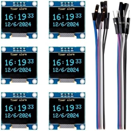 ELEGOO 6PCS 0.96 Inch OLED Display Screen Module with Dupont Wire ...