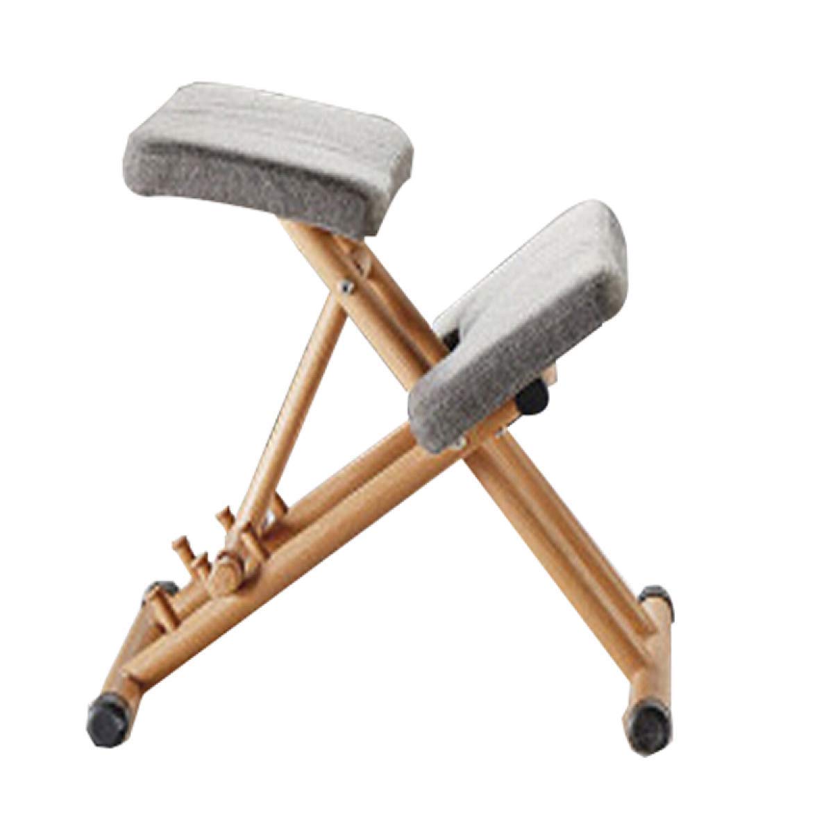 Buy Autopeck Wooden Kneeling Ergonomic Chair Height Adjustable Natural ...