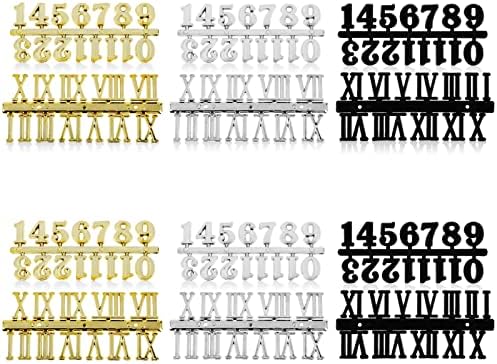 Amazon.com: Yaomiao 15 Pieces Clock Numerals Kit in Black Silver Gold ...