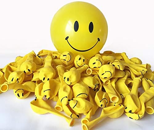 Amazon.com: 100pcs Smile Face Yellow 6 inch Balloons, 6 inch : Home ...