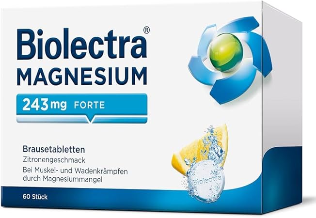 Biolectra Magnesium 243 Forte Lemon Effervescent Tablets Pack of 60 ...