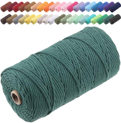 GOHOF Macrame Cord 3mm x 150m Premium Cotton Macrame Rope, 4 Strand ...