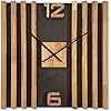 FLEXISTYLE square large wall clock 60cm Lamellas wooden clock oak ...