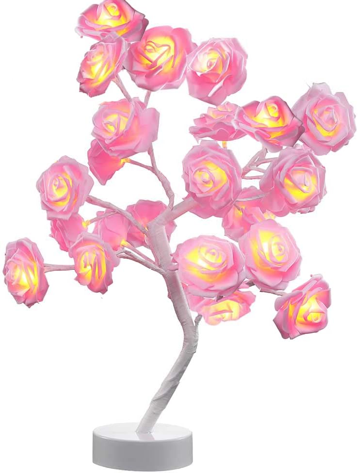 Amazon.com: Enchanted Rose Flower Tree Lamp - 16 Vibrant Colors with ...