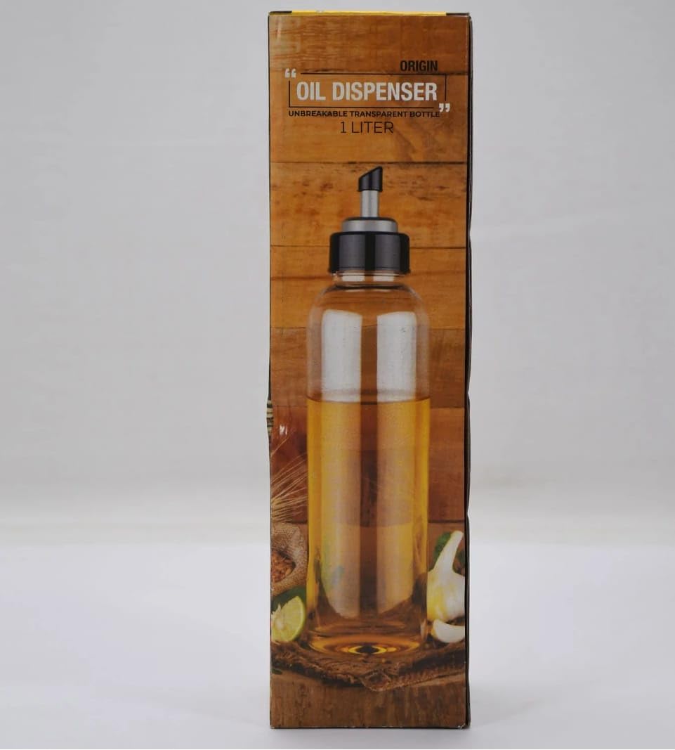 Poppi Collection Oil Bottle Dispenser 1 litre Set Plastic Unbreakable ...