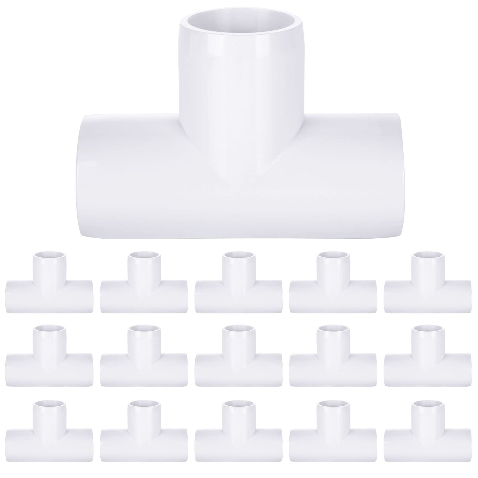 Amazon.com: 16Pcs 1 Inch PVC Tee Pipe Fitting Adapter, 3-Way PVC Pipe ...