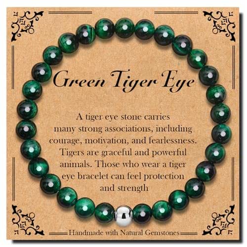 Amazon.com: BONNY BOXX 6mm Natural Stretch Green Tiger’s Eye Bracelet ...