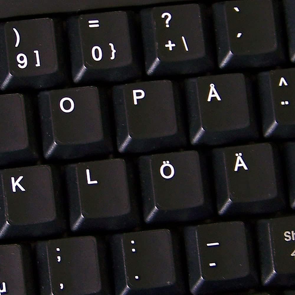 Amazon.com: SWEDISH - FINNISH NON-TRANSPARENT KEYBOARD LABELS ON BLACK ...