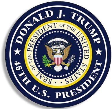 Amazon.com: Round Donald J Trump 45th US President Sticker (Decal ...