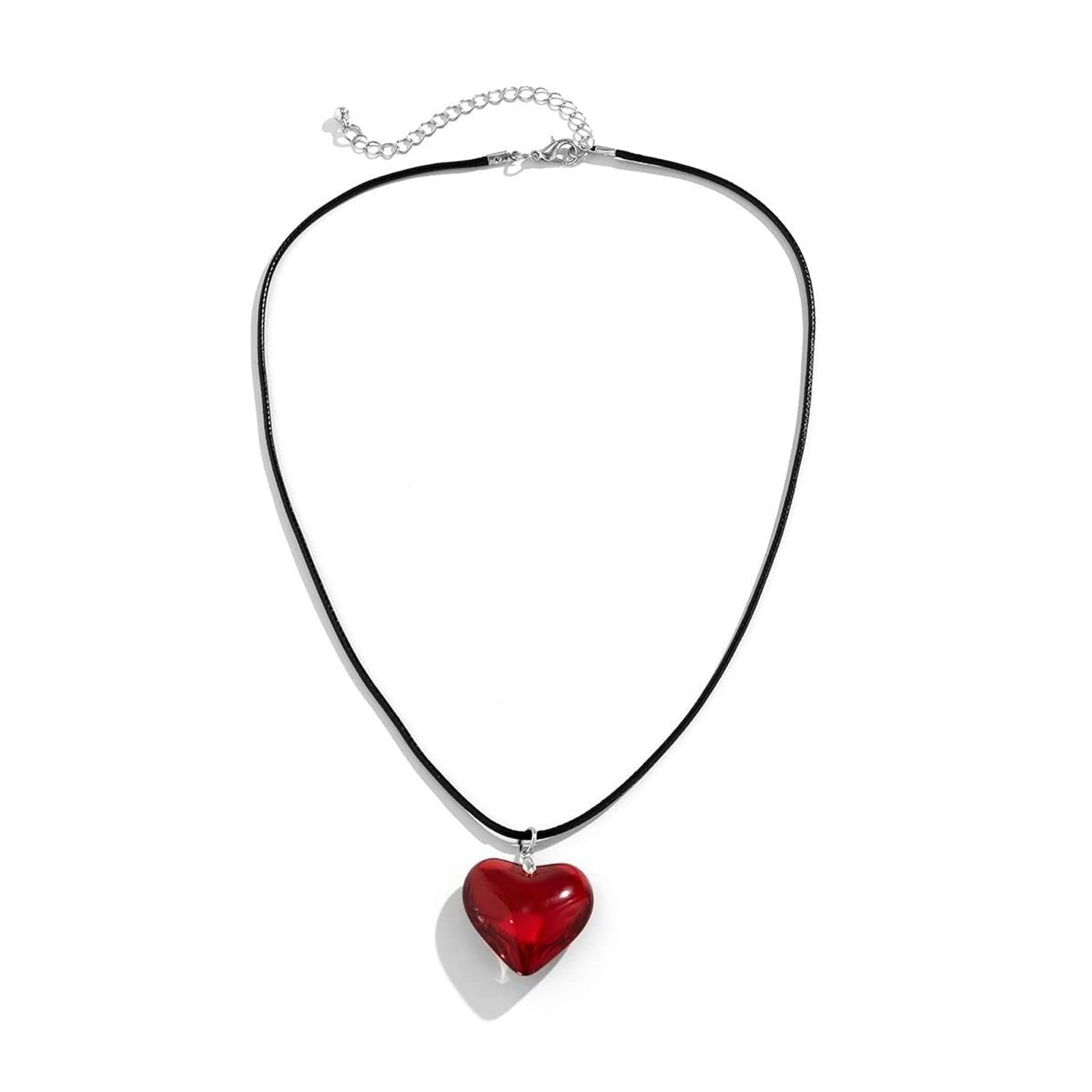 Amazon.com: CHUU YUNG Y2K Big Heart Pendant Necklace Chunky Transparent ...