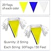 Amazon.com : LoveVC 100 Feet Blue Yellow White Pennant Banner Flags ...